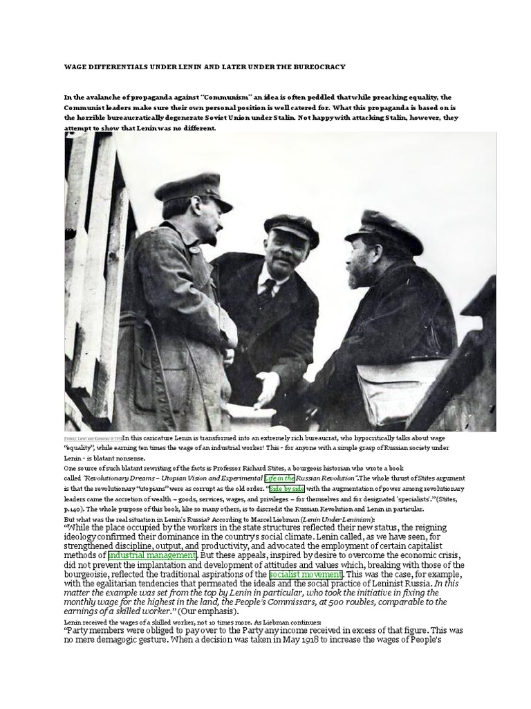 Wage Equality Under Lenin: Debunking Claims of Privileged Bureaucrats ...