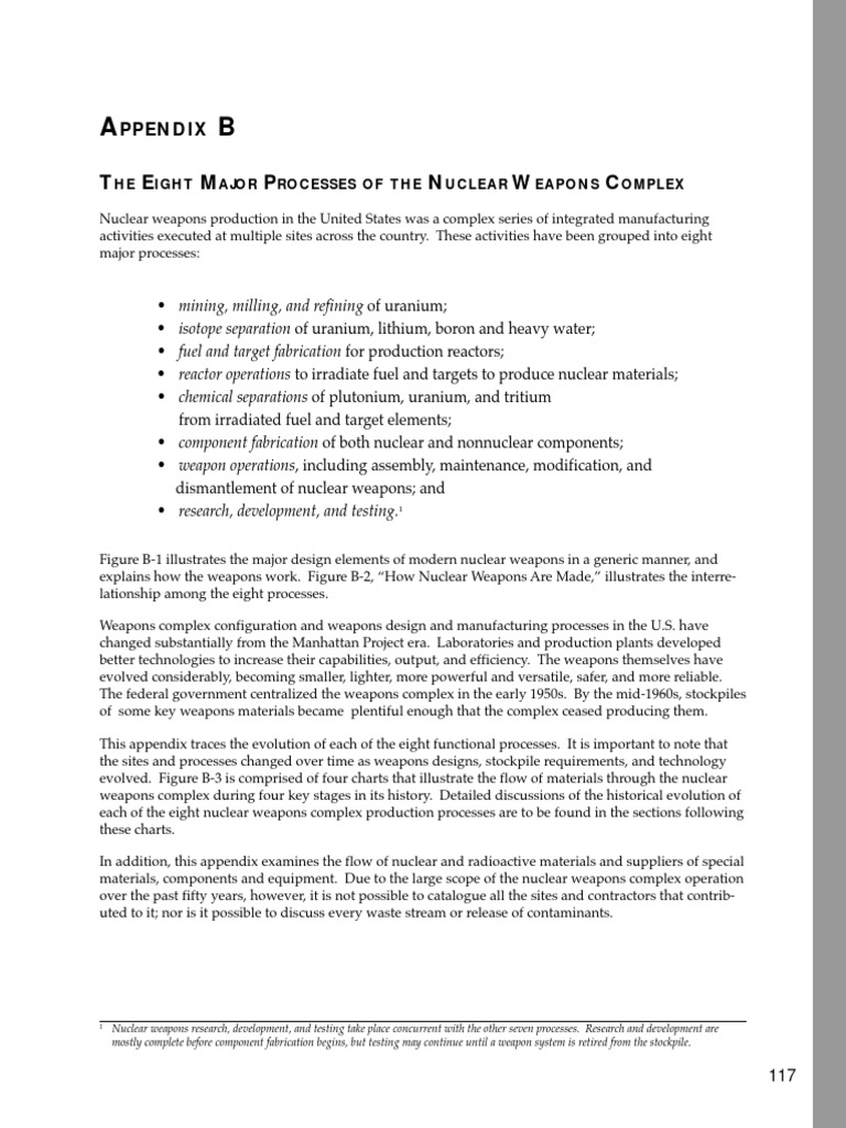 Major Processes of The Nuclear Weapons Complex | PDF | Enriched Uranium ...