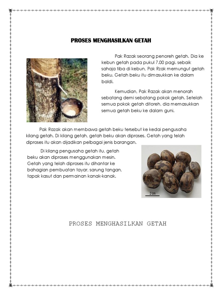 Proses Menghasilkan Getah | PDF