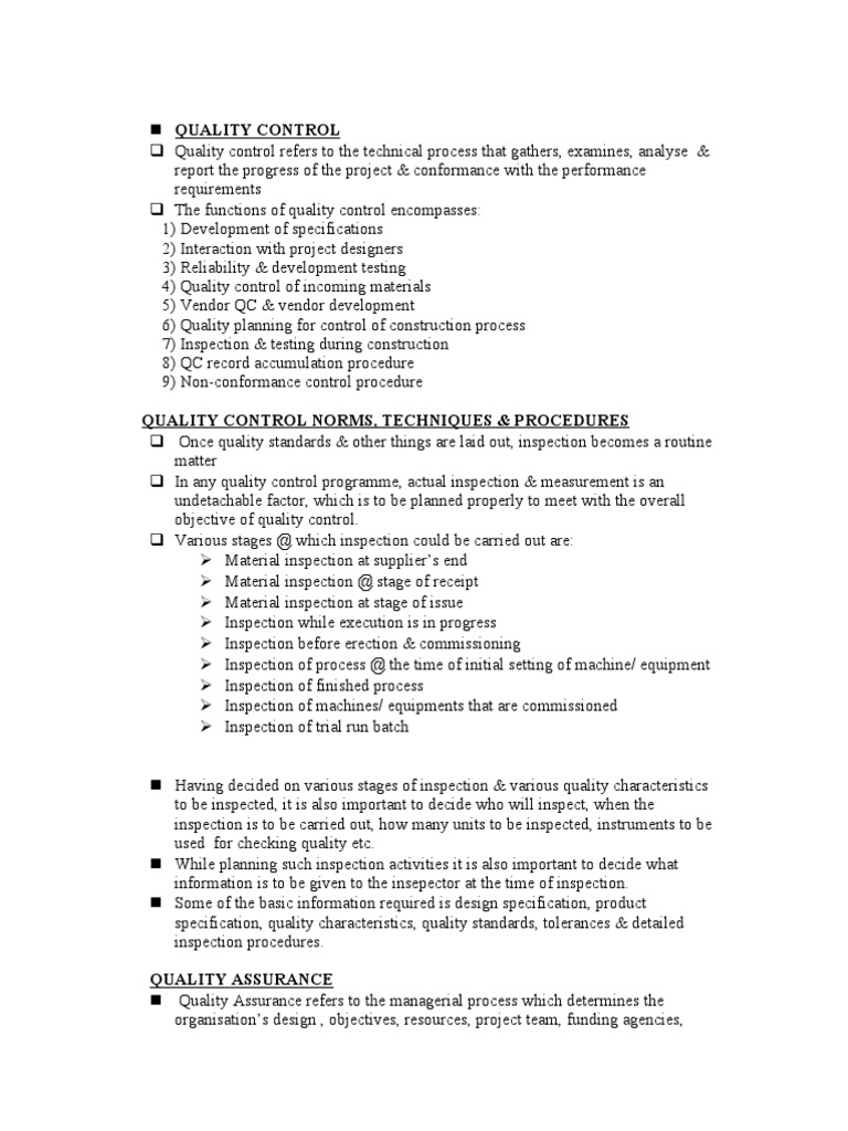 Quality Control | PDF | Quality Assurance | Specification (Technical Standard)