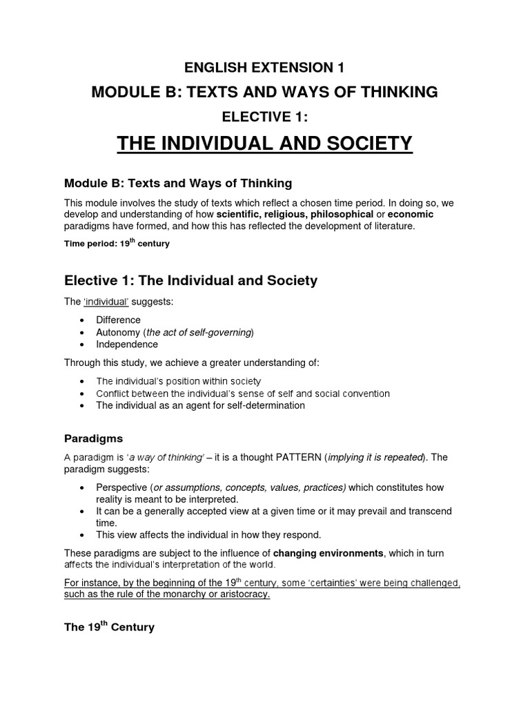 Introduction To Elective 1 - The Individual and Society | PDF ...