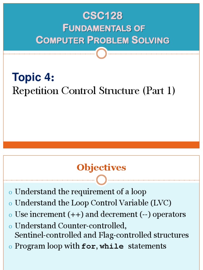 4) Repetition Control Structure (Part 1) | PDF | Control Flow ...