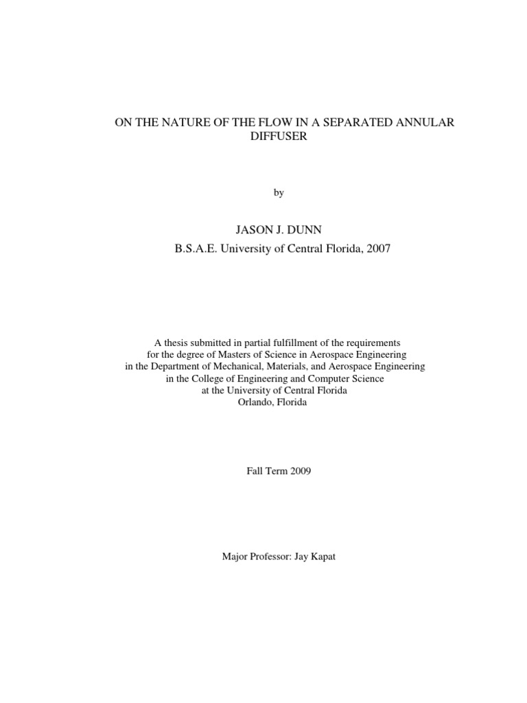 On The Nature of The Flow in A Separated Annular Diffuser | PDF ...