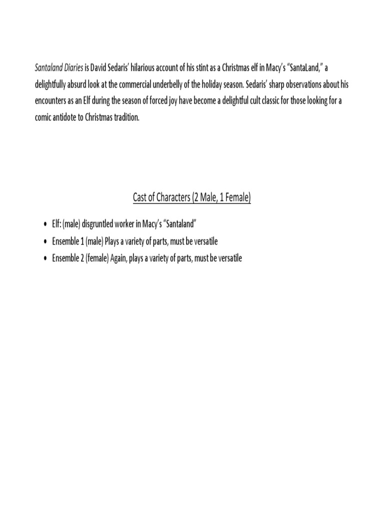 Santaland Diaries Script