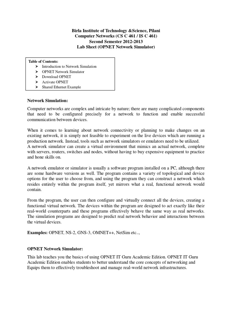 LABSHEET-9 Introduction To Network Simulator (OPNET) | PDF | Ethernet ...