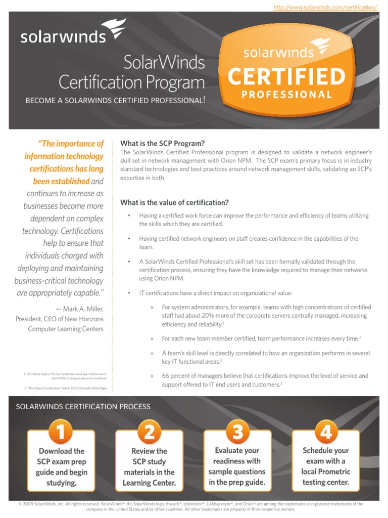 Solarwinds Certification Program: Become A Solarwinds Certified ...