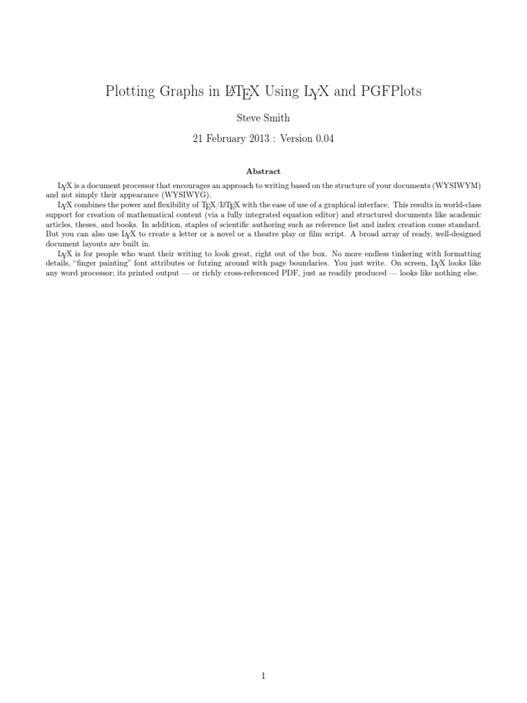 Graphing in LYX with PGFPlots | PDF | Art