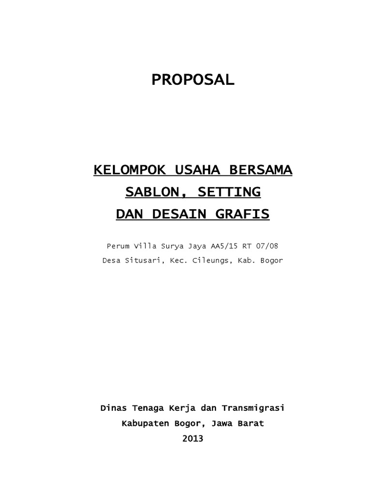 Proposal Percetakan Dan Sablon | PDF