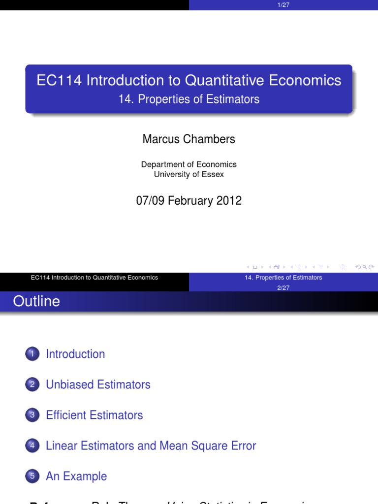 Properties of Estimators | PDF | Estimator | Bias Of An Estimator