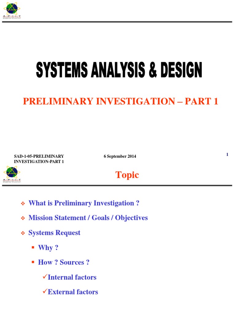 Understanding Preliminary Investigations | PDF | Strategic Planning ...