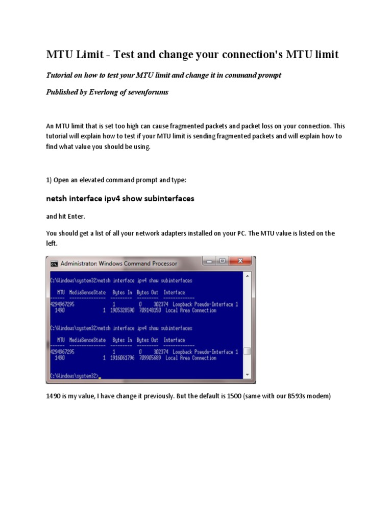Mtu Setting For Internet Speed Bost Pdf Internet Architecture