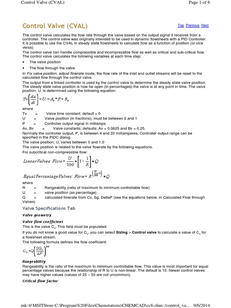Control Valve Help | PDF | Control Theory | Valve
