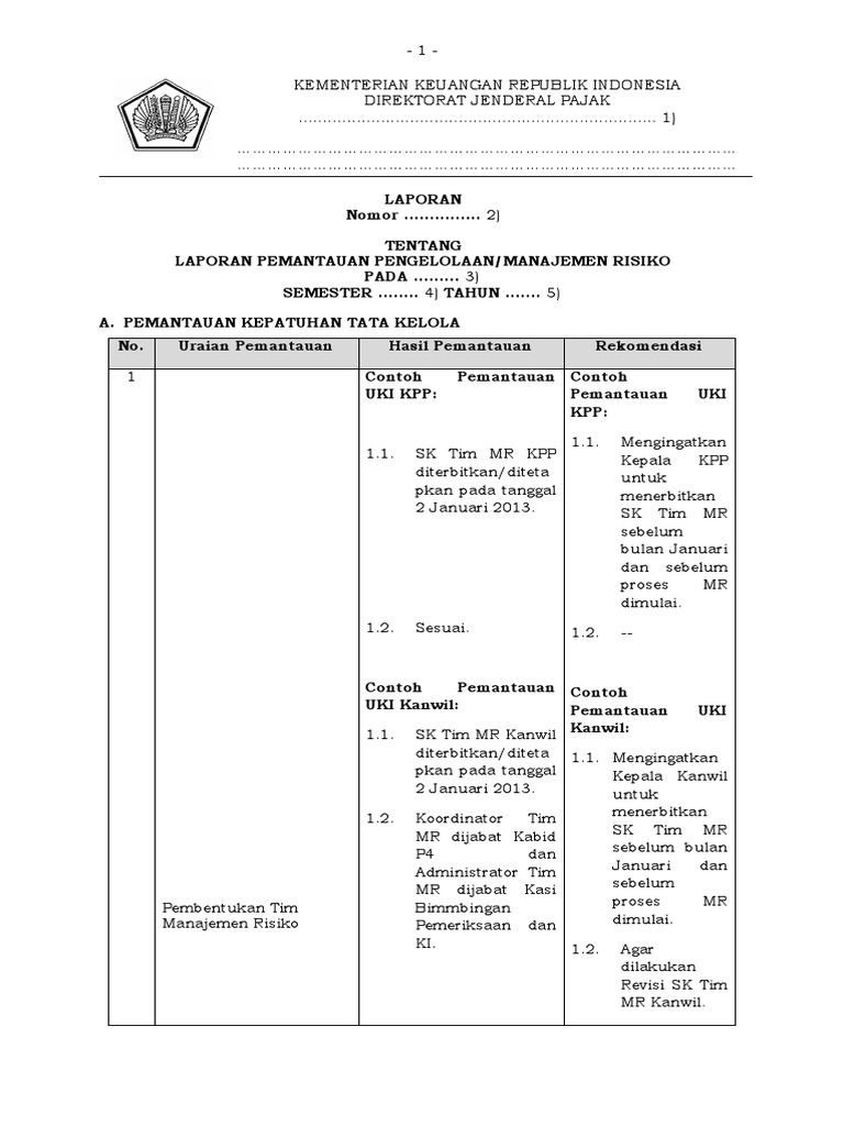Contoh Isi Laporan MR | PDF