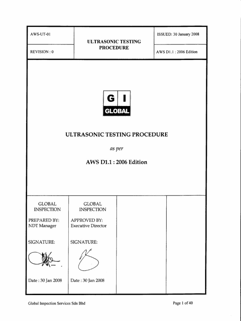 AWS-UT-2006 Rev 0 | PDF | Welding | Construction