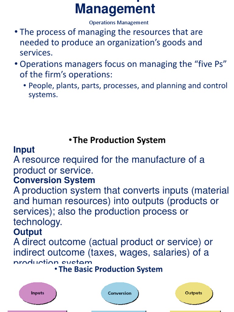 The Basics of Operations Management | PDF | Operations Management ...