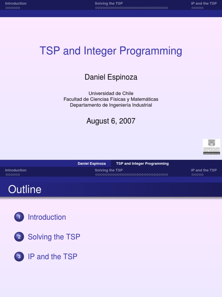 TSP and IP en Handout | PDF | Numerical Analysis | Mathematical And ...