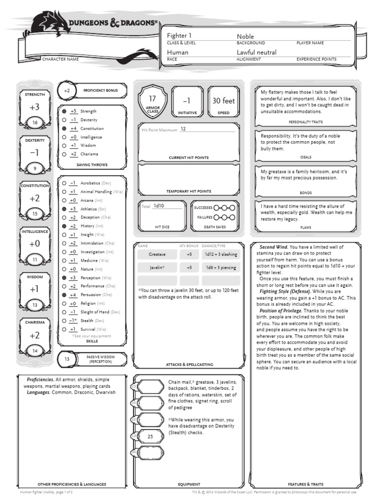 D&D 5th Ed Starter Set - Characters | PDF