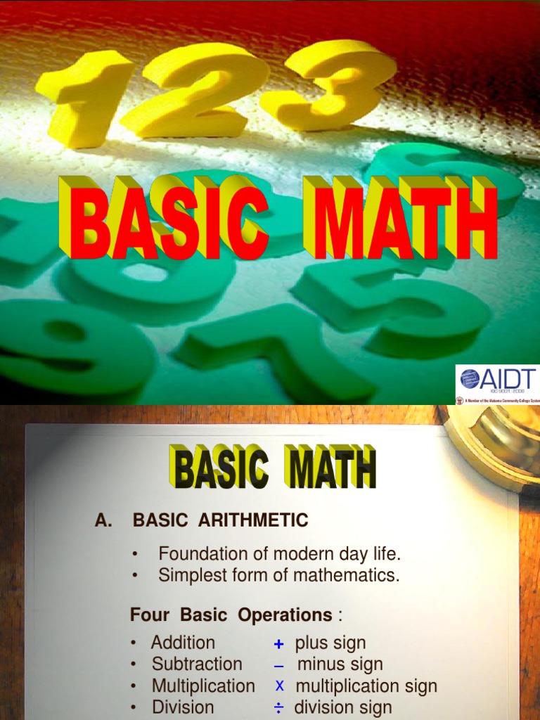 Basic Math | PDF | Fraction (Mathematics) | Division (Mathematics)