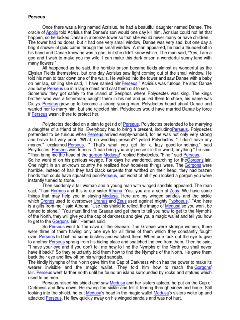 Perseus | PDF | Medusa | Mythological Characters