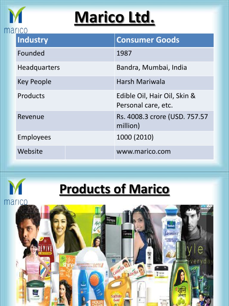 Marico LTD.: Industry Consumer Goods | PDF | Food And Drink | Foods
