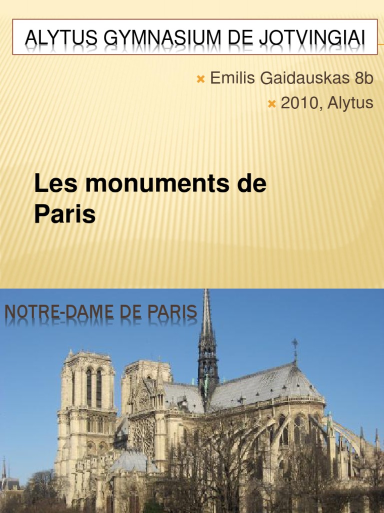 Monuments emblématiques de Paris | PDF | Paris | Notre Dame de Paris