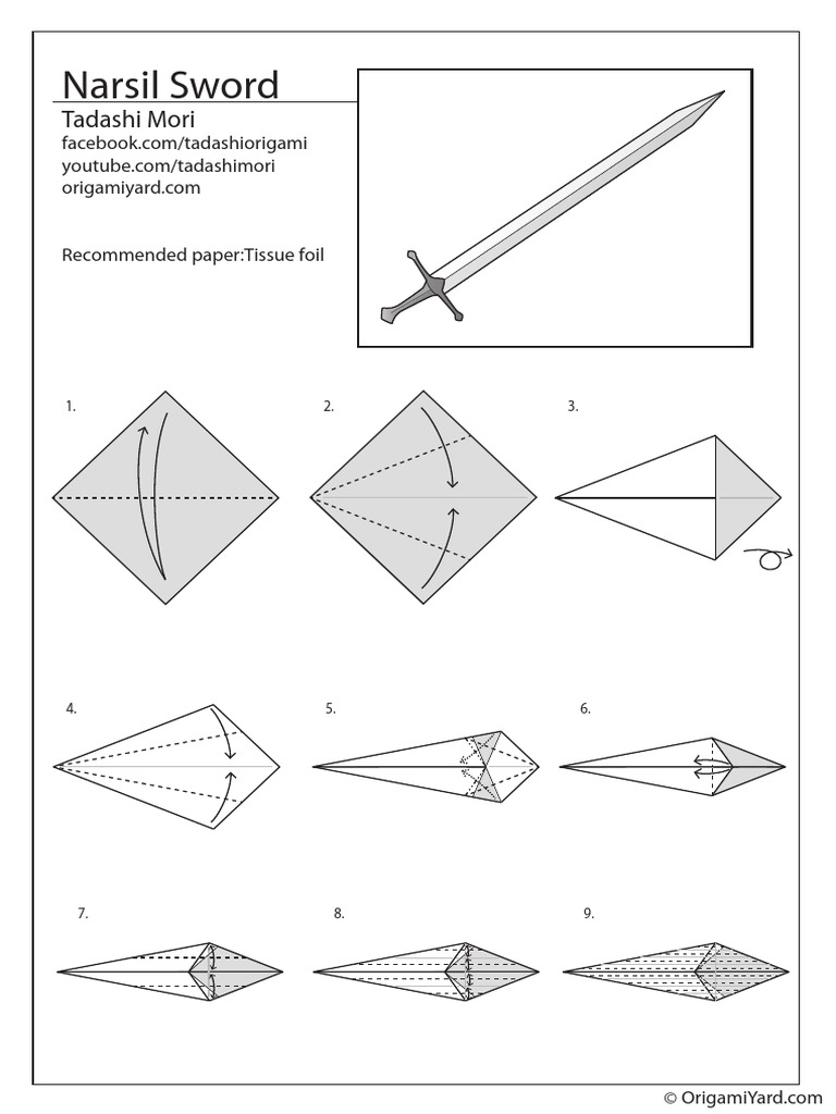 Origami Sword Diagrams