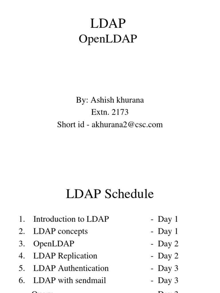 OpenLDAP Training Schedule and Overview | PDF | Information Technology Management | Computing