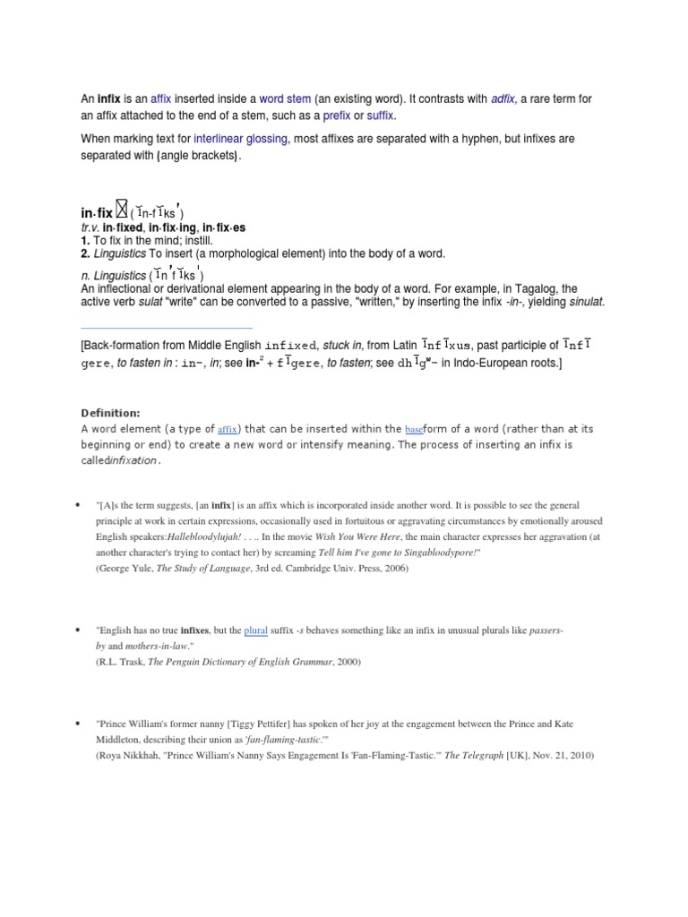 Confix | PDF | English Language | Language Mechanics
