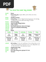 Kindergarten Sample Daily Schedule: CKLA (Listen/Learn) : Introduce ...