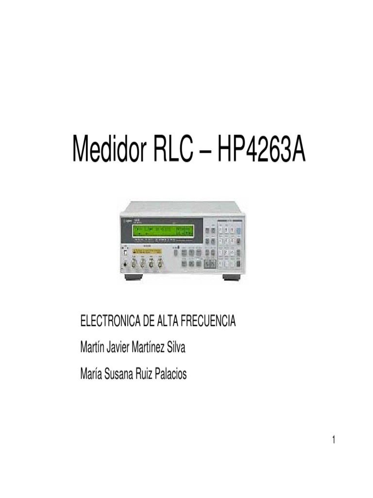 Medidor RLC HP4263A: Guía de Uso y Funciones | PDF