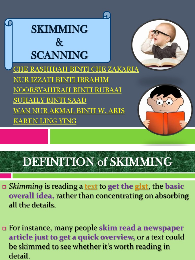 Skimming & Scanning Guide | PDF | Speed Reading | Paragraph
