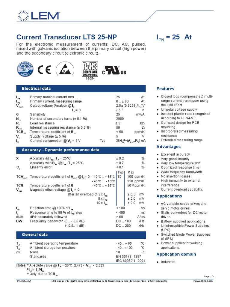 Lts 25-np | Download Free PDF | Power Supply | Electrical Engineering