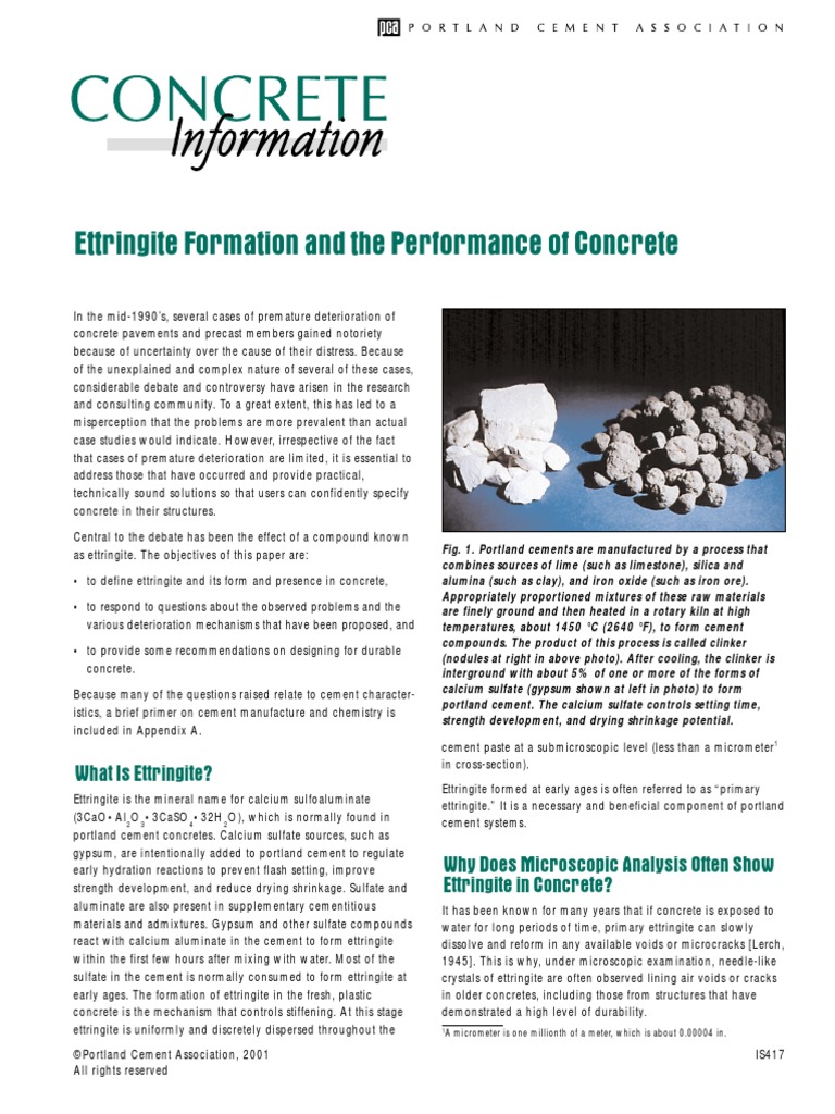Is417 Ettringite Formation and the Performance of Concrete | Concrete ...