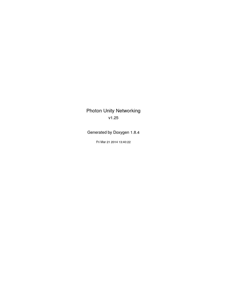 PhotonNetwork Documentation | PDF | Programming Paradigms | Software Engineering