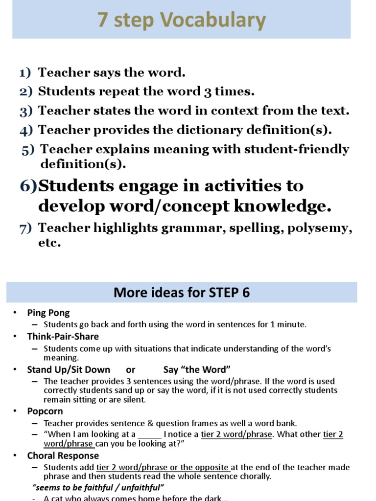 7 Step Vocabulary - Template | PDF | Word | Vocabulary