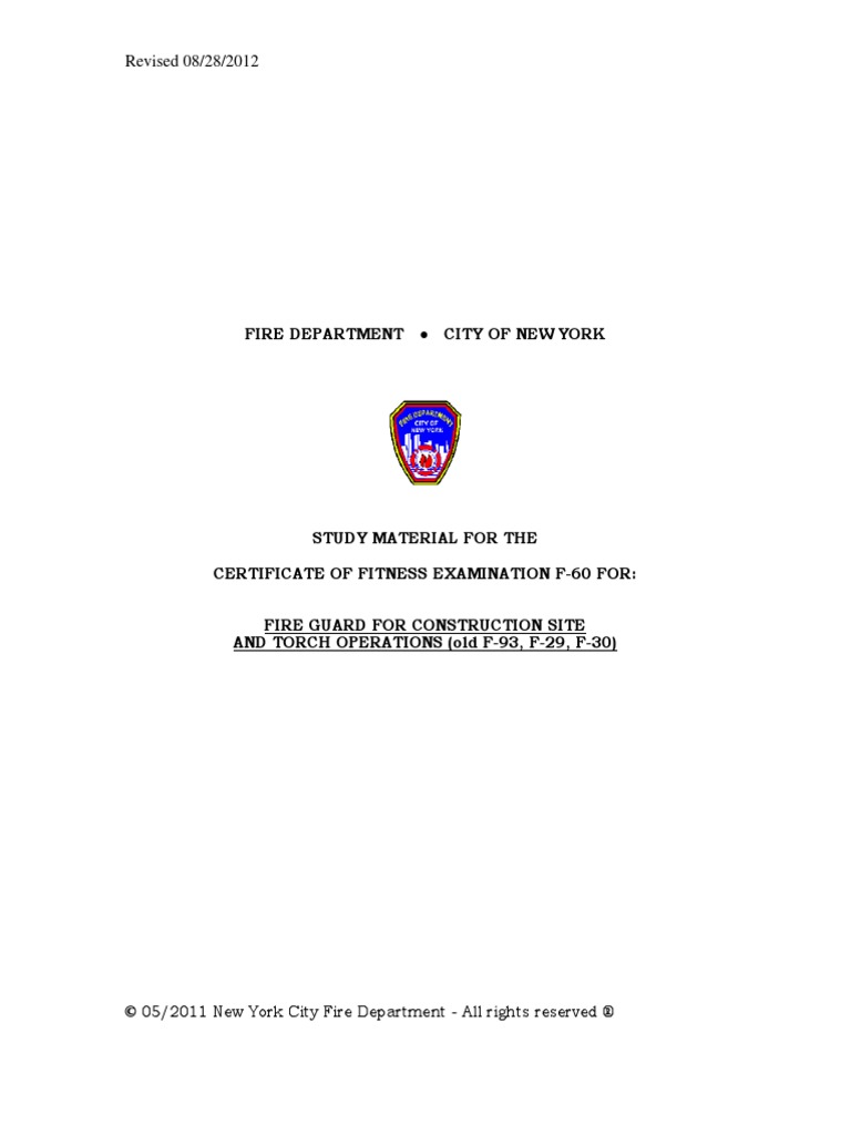 Fdny F - 60 - Study Material | PDF | Visa Inc. | Test (Assessment)
