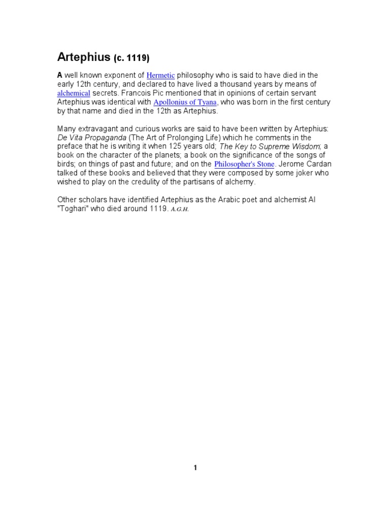 Artephius | PDF | Art | Classics