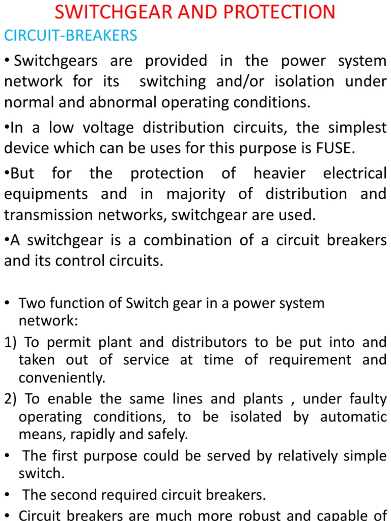 Switchgear & Protection | PDF | Electric Arc | Switch