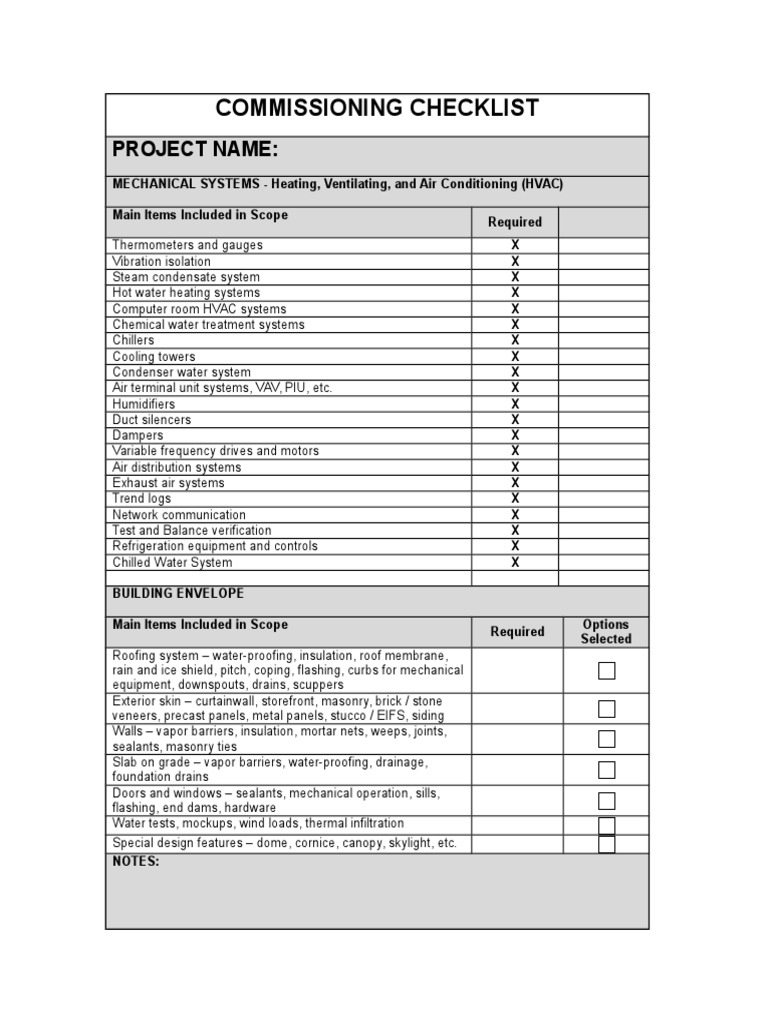 HVAC Commissioning Checklist Overview | PDF | Hvac | Atmospheric ...