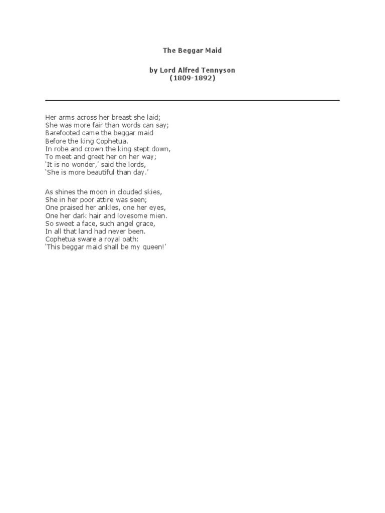 King Cophetua and the Beggar Maid | PDF | History | Classics