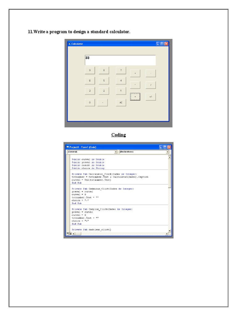 Visual Basic Practical File | PDF