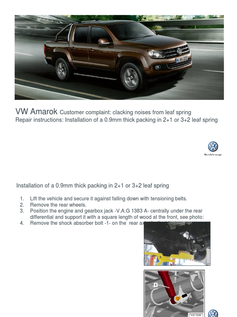 Amarok - Cacking Noises From Leaf Spring (2030221-3) | PDF | Screw | Axle