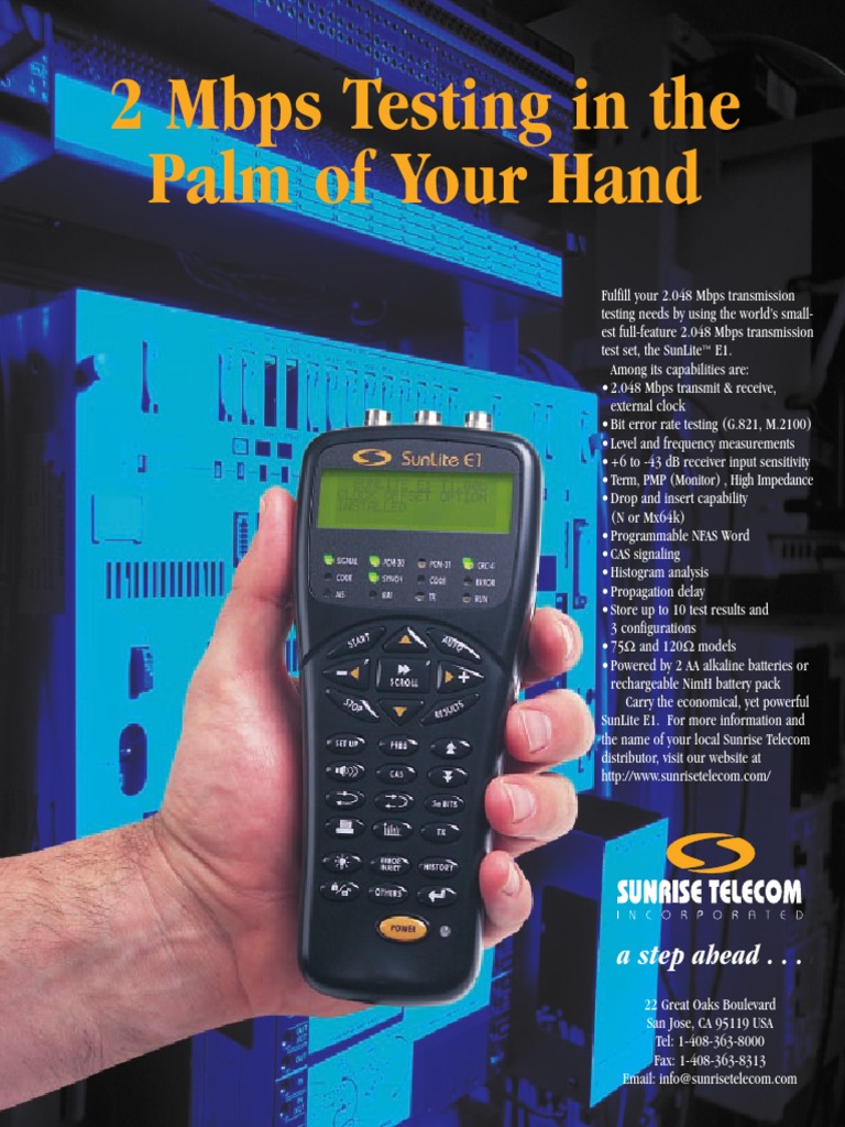 Sunrise SunLite E1 Test Set Data Sheet | PDF | Electronics ...