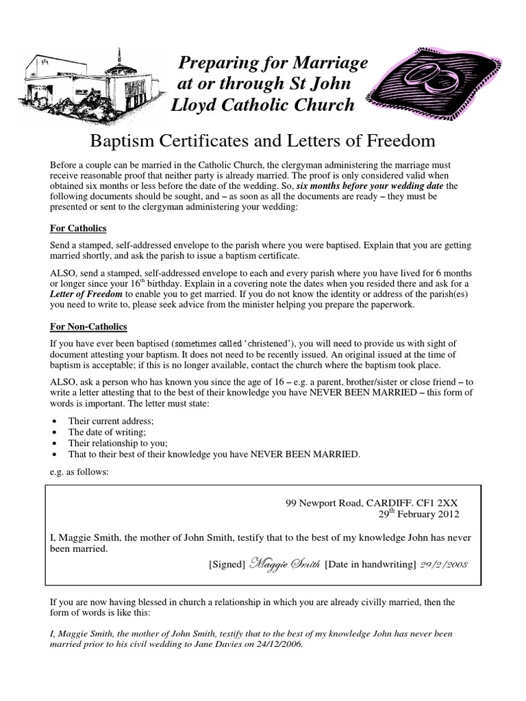 2 Letter of Freedom and Data Protection PDF | PDF | Baptism | Parish