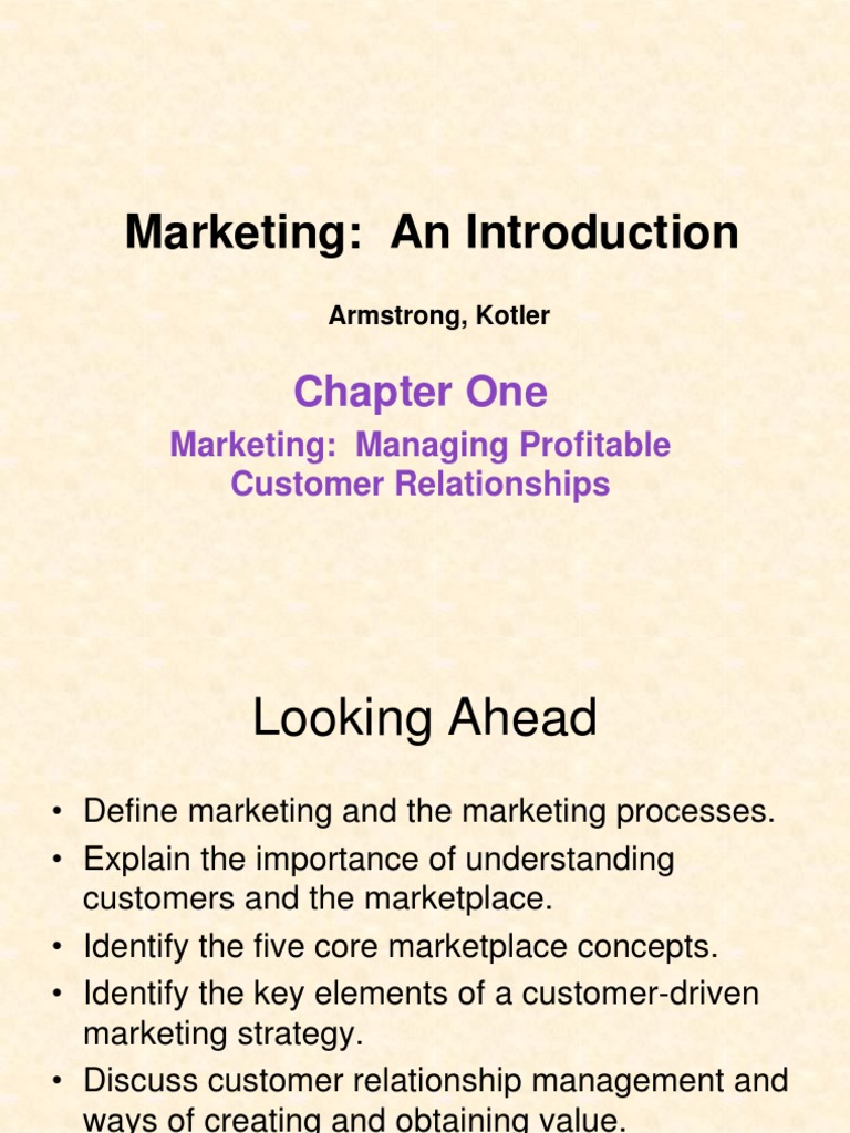 Marketing: An Introduction: Chapter One | Download Free PDF | Strategic ...