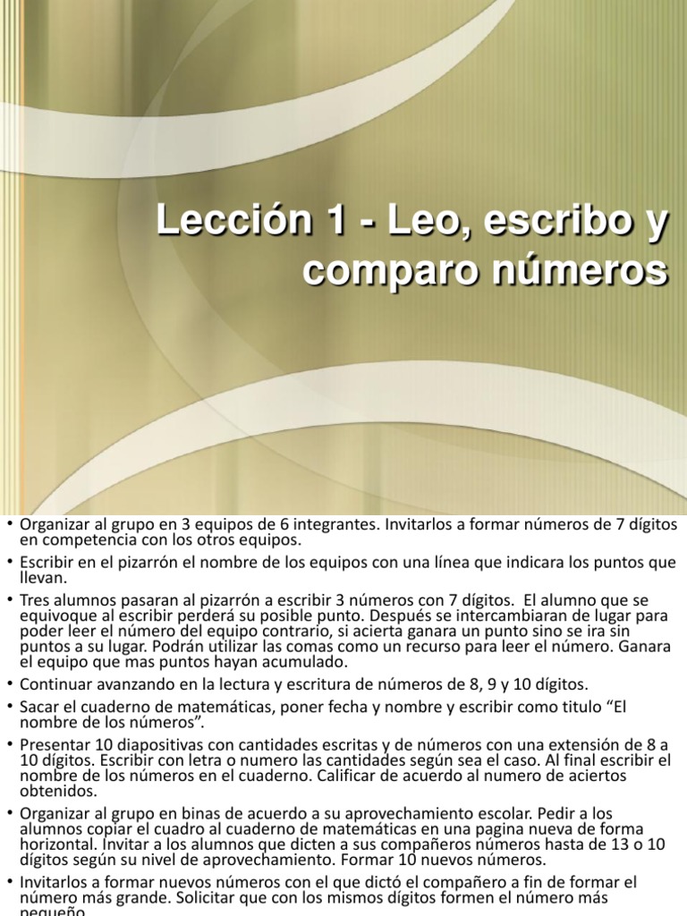 Lección 1 - Leo, Escribo y Comparo Números (1. Los Continentes en ...