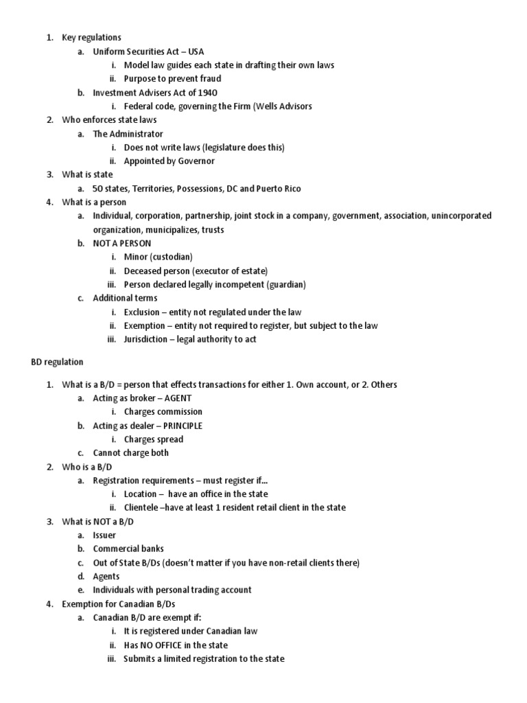 Series 63 Notes | PDF | Securities (Finance) | Financial Adviser