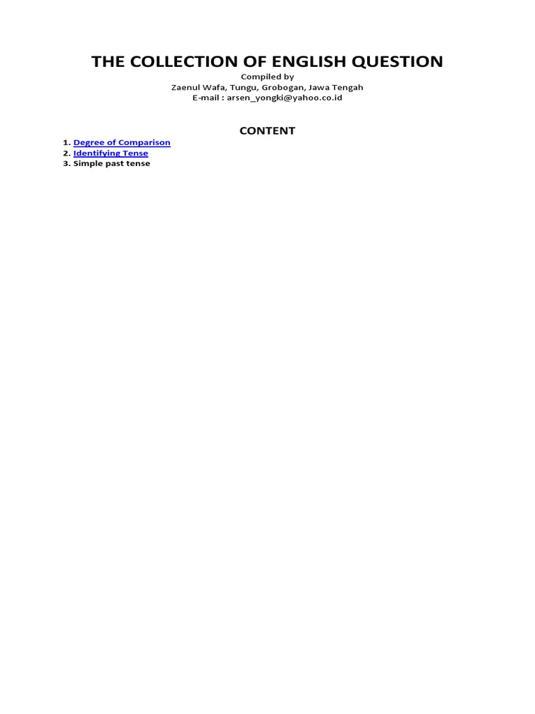 The Collection of English Question | PDF
