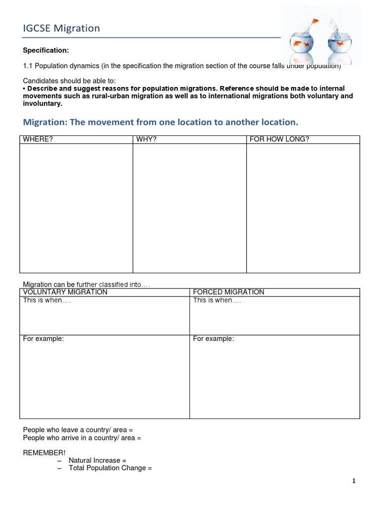 Igcse Migration and Gcse Migration | PDF | Human Migration | Immigration