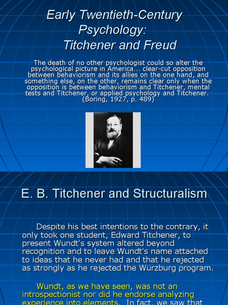 Titchener's Structuralism and Introspection | PDF | Id | Unconscious Mind